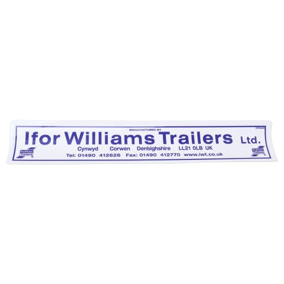 Ifor Williams Narrow Address Sticker Partcode: C70443 - Tuer Trailers
